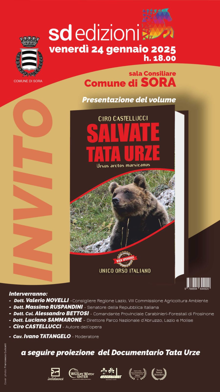 𝐒𝐎𝐑𝐀 - 𝐒𝐚𝐥𝐯𝐚𝐭𝐞 𝐓𝐚𝐭𝐚 𝐔𝐫𝐳𝐞: 𝐢𝐧 𝐂𝐨𝐦𝐮𝐧𝐞 𝐥𝐚 𝐩𝐫𝐞𝐬𝐞𝐧𝐭𝐚𝐳𝐢𝐨𝐧𝐞 𝐝𝐞𝐥 𝐥𝐢𝐛𝐫𝐨-𝐝𝐨𝐜𝐮𝐦𝐞𝐧𝐭𝐚𝐫𝐢𝐨 𝐝𝐢 𝐂𝐢𝐫𝐨 𝐂𝐚𝐬𝐭𝐞𝐥𝐥𝐮𝐜𝐜𝐢 ...