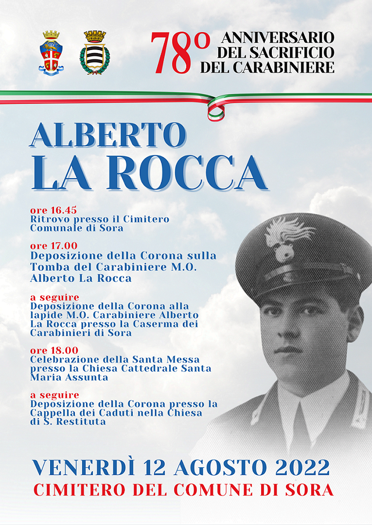 SORA - Il ricordo del Carabiniere Alberto La Rocca: venerdì le ...