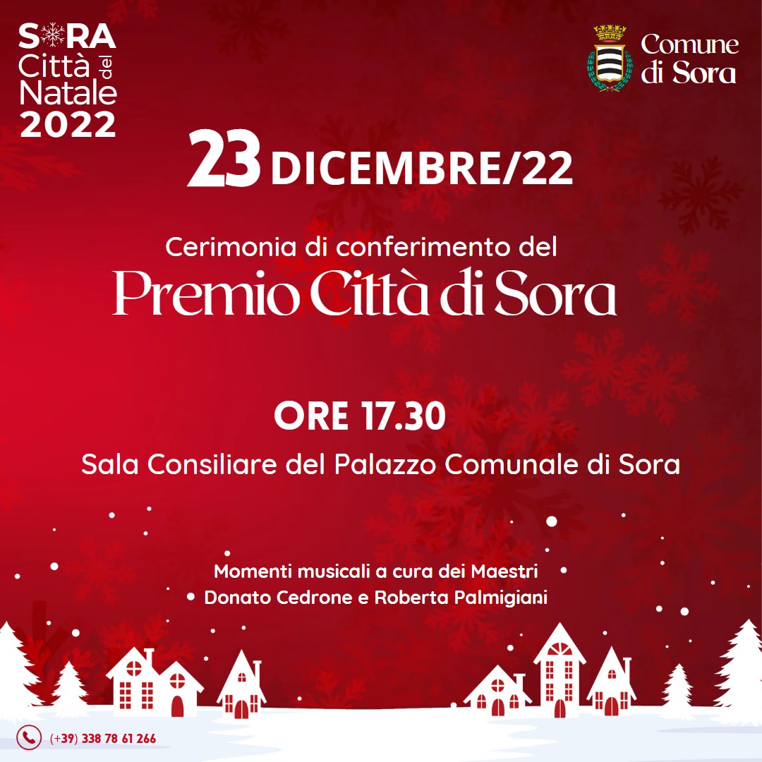 SORA - Premio Città di Sora, fissato al 23 dicembre il giorno dei ...